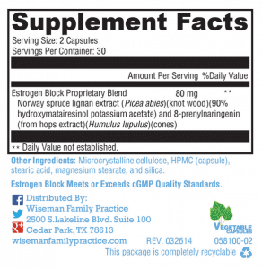 Estrogen Block | Wiseman Health Products